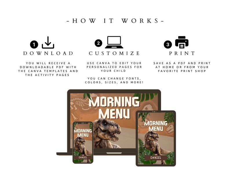 Dinosaur Expansion Pack Morning Menu Morning Menu Printable Homeschool ...