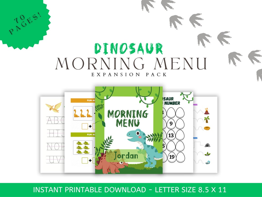 Dinosaur Expansion Pack Morning Menu - Morning Menu Printable ...