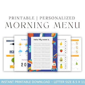 100+ Pages Morning Menu - Preschool Learning Morning Menu Printable ...