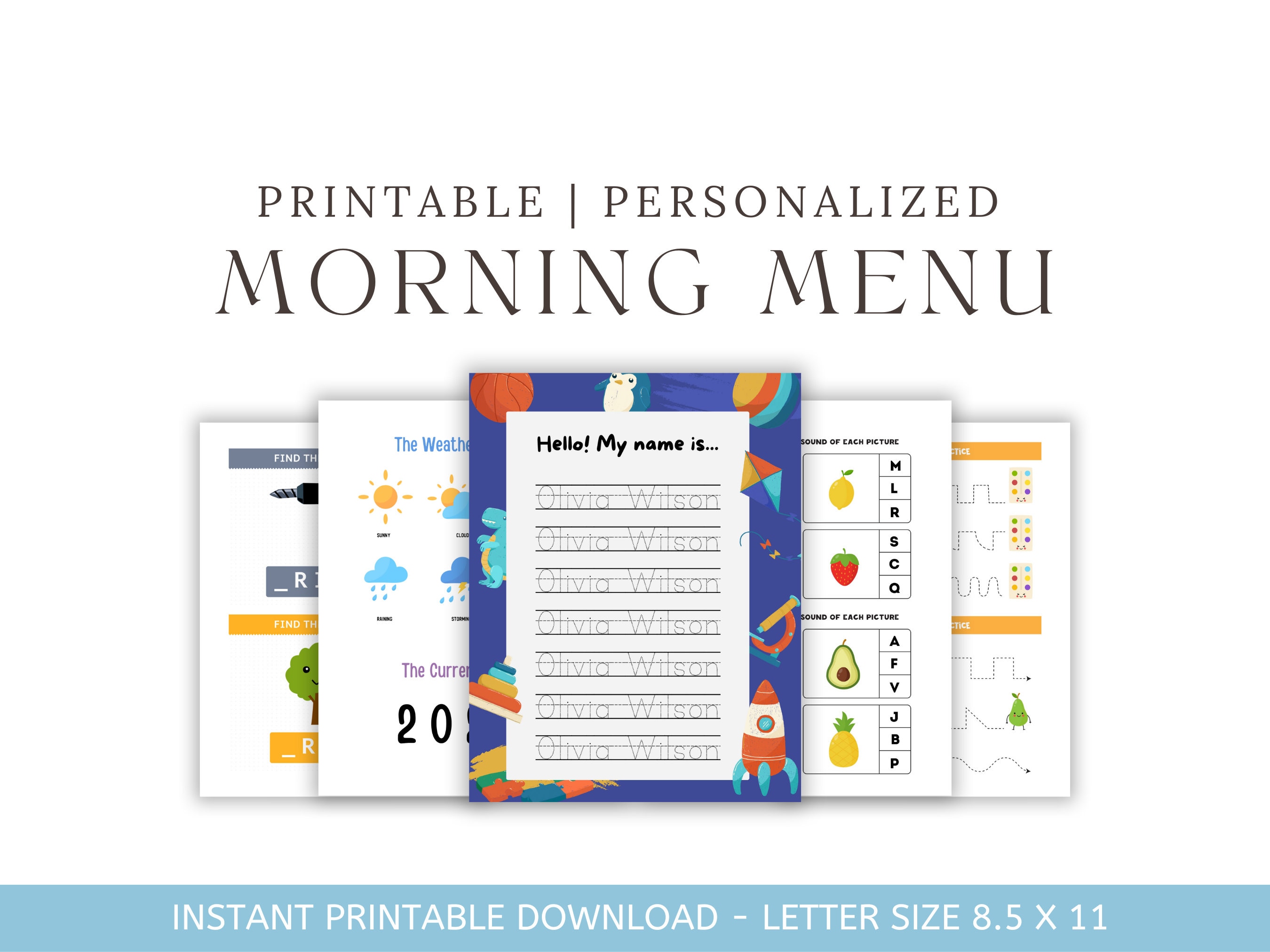 100+ Pages Morning Menu - Preschool Learning Morning Menu Printable ...