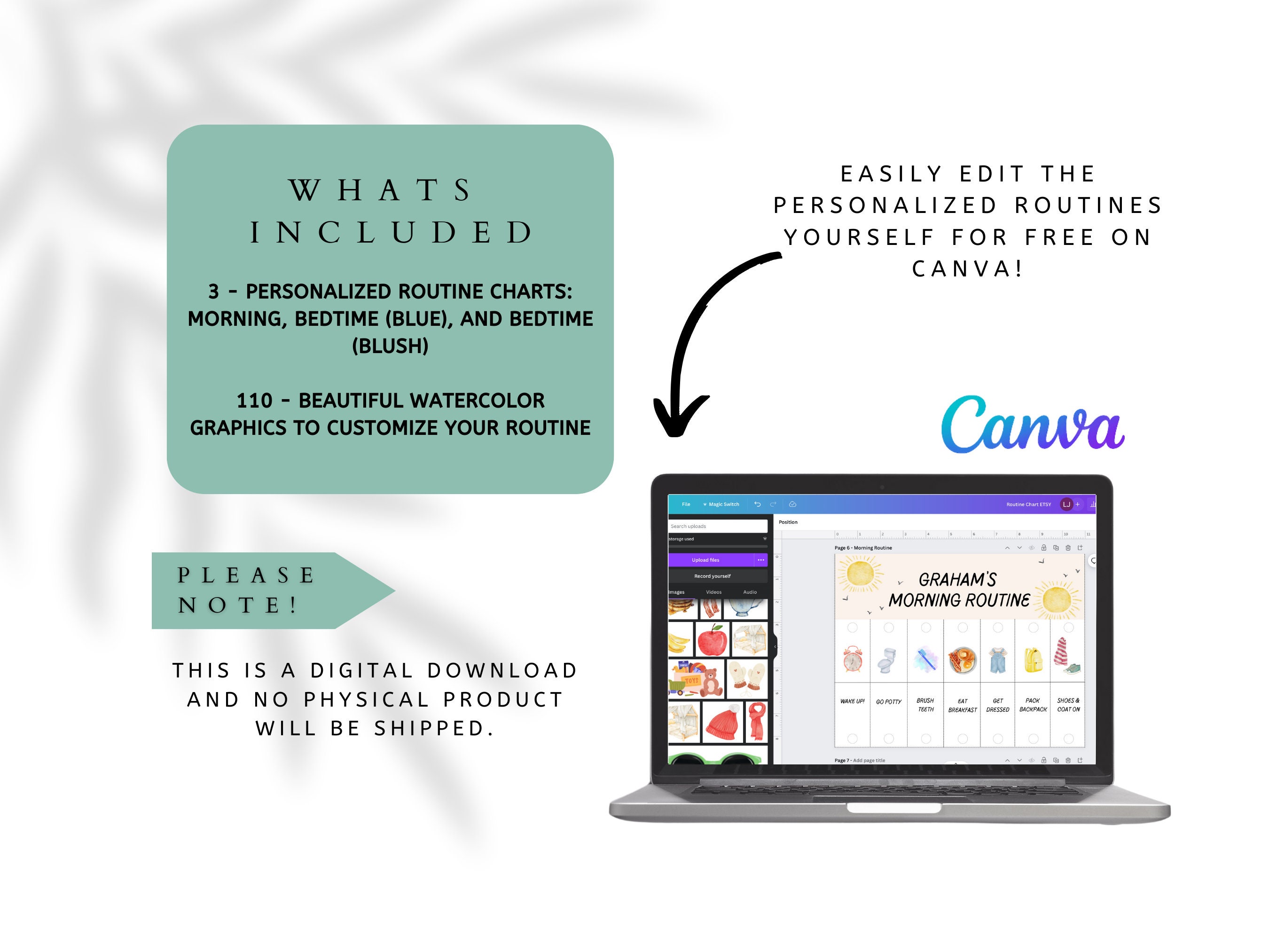 Custom Routine Charts, Morning Routine, Bedtime Routine, Instant ...
