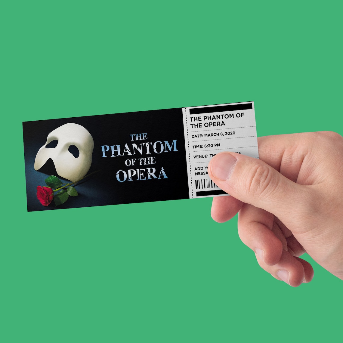 CUSTOM Tickets the Phantom of the Opera Broadway Musical - Etsy