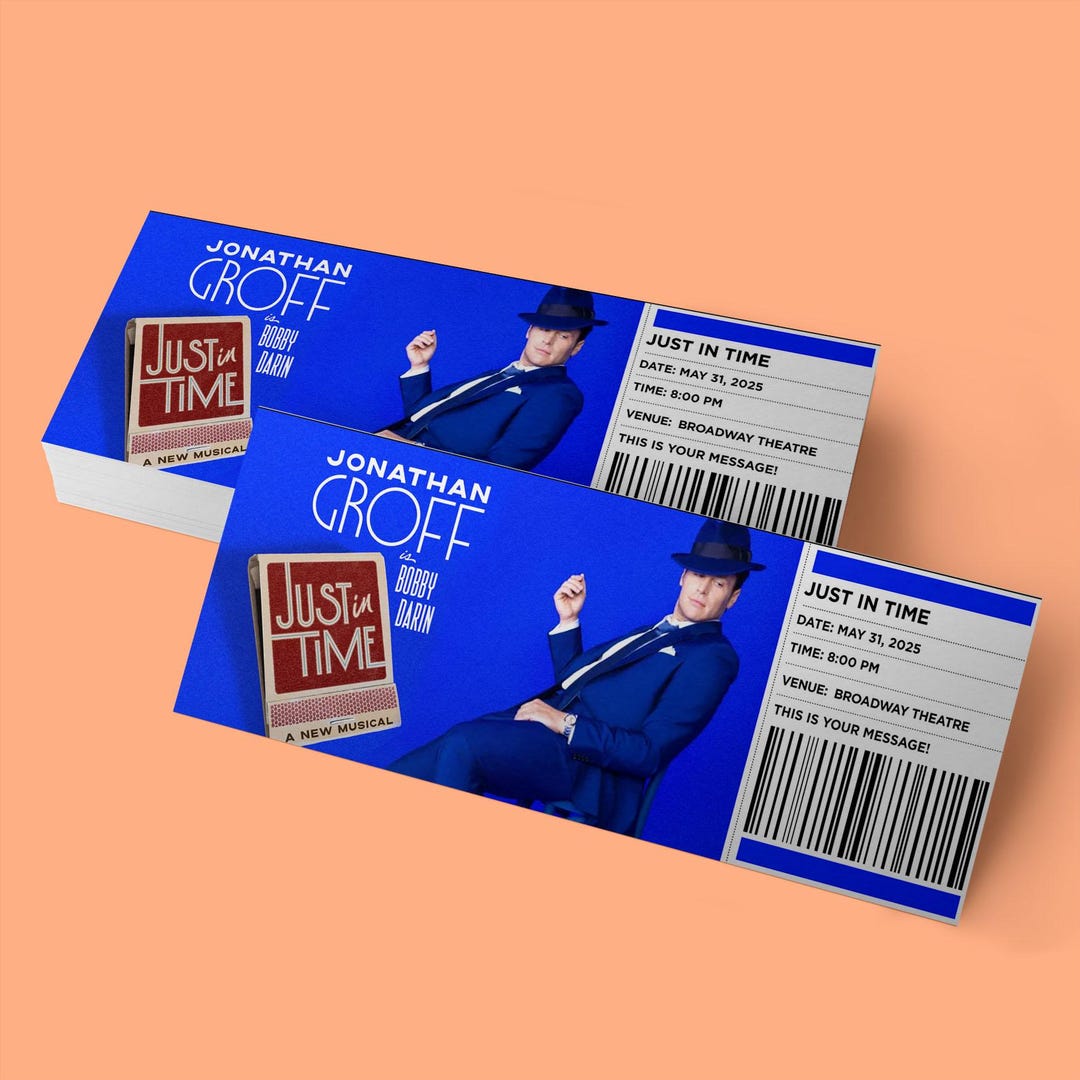 CUSTOM Tickets - Justin in Time | Broadway, Musical Theatre, Souvenir ...