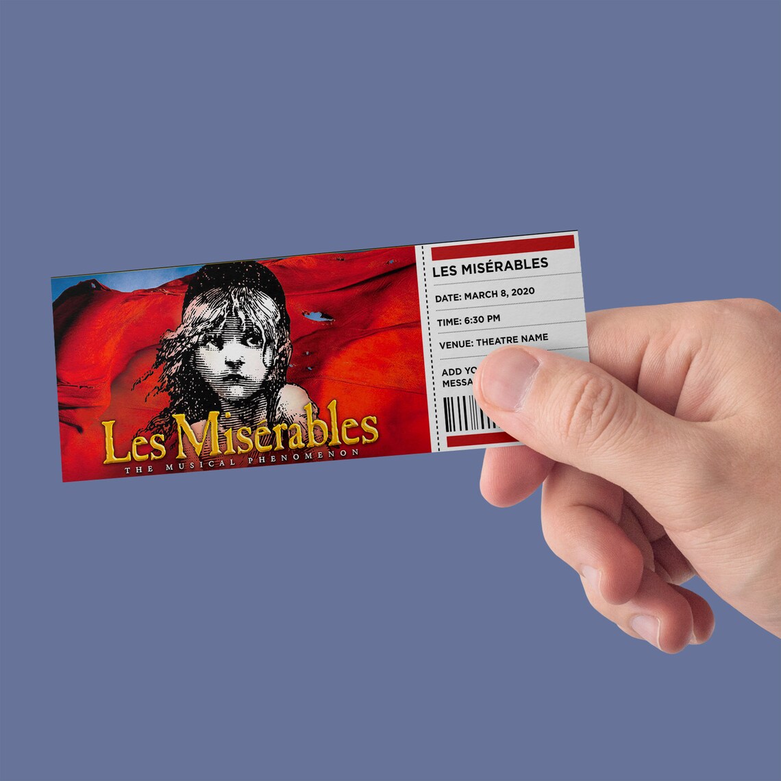 CUSTOM Tickets - Les Misérables | Broadway, Musical Theatre, Souvenir ...