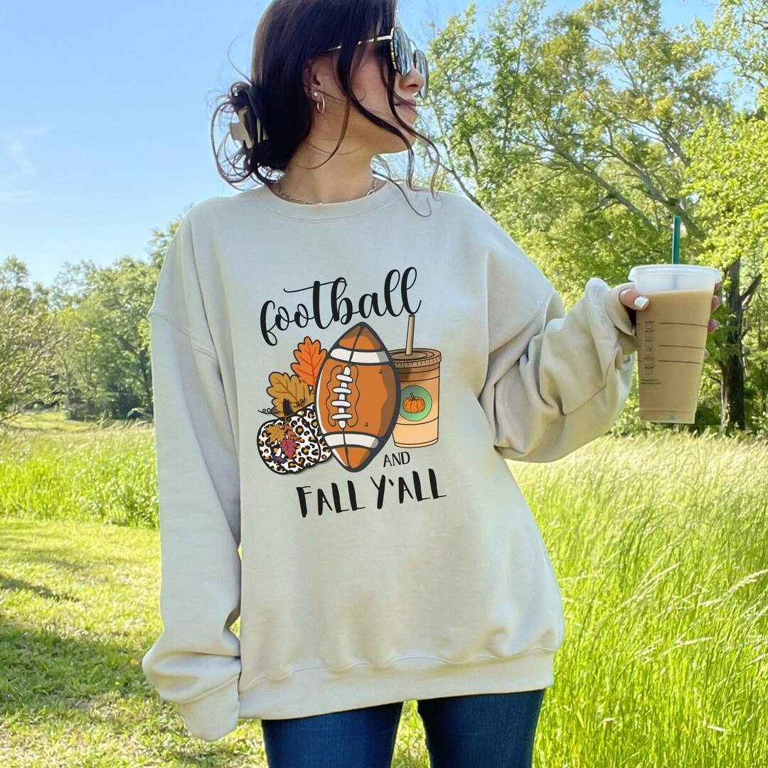 Football and Fall Y'all Iced Coffee Sweatshirt - Fall Shirt - Women's ...