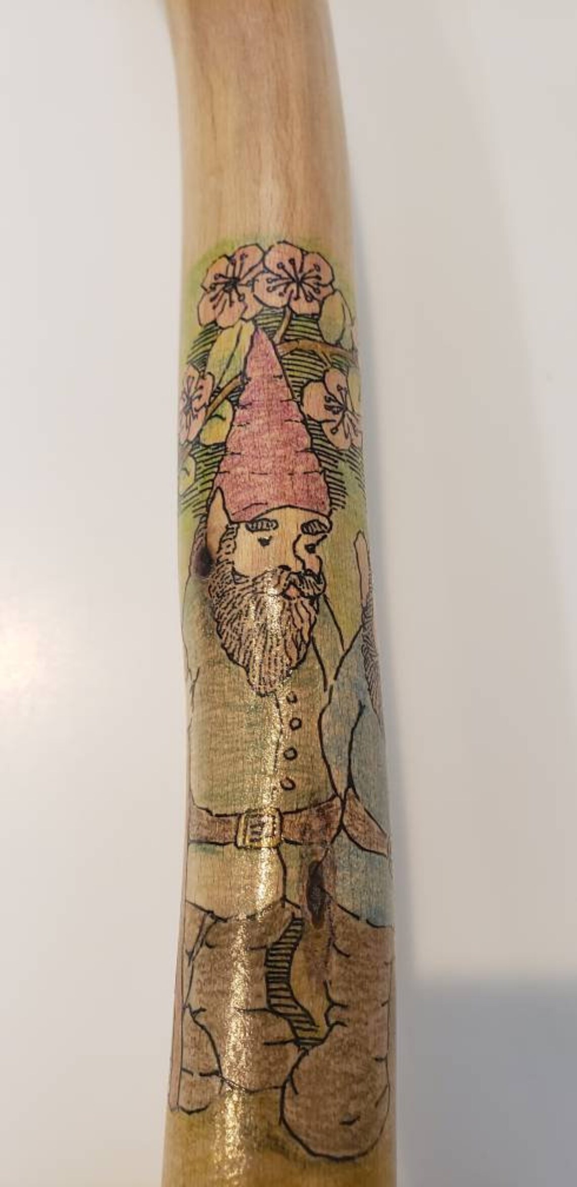 Gnomes and Cherry Blossoms Walking Stick | Etsy