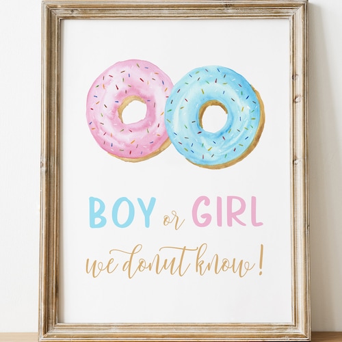 Donut Gender Reveal Cake Topper Donut Decorations Gender - Etsy