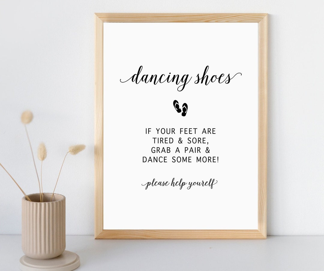 PRINTABLE Dancing Shoes Sign Wedding Dance Floor Signage Flip Flops ...