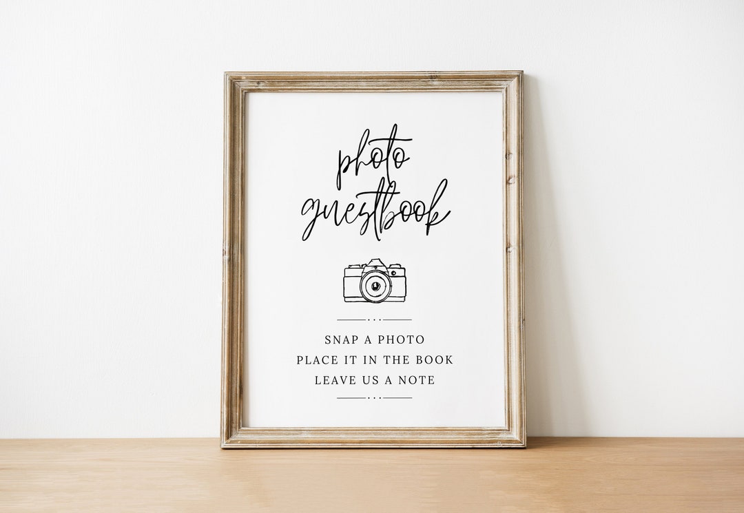 PRINTABLE Photo Guestbook Sign Snap Shake Sign Stick It Camera Guest ...