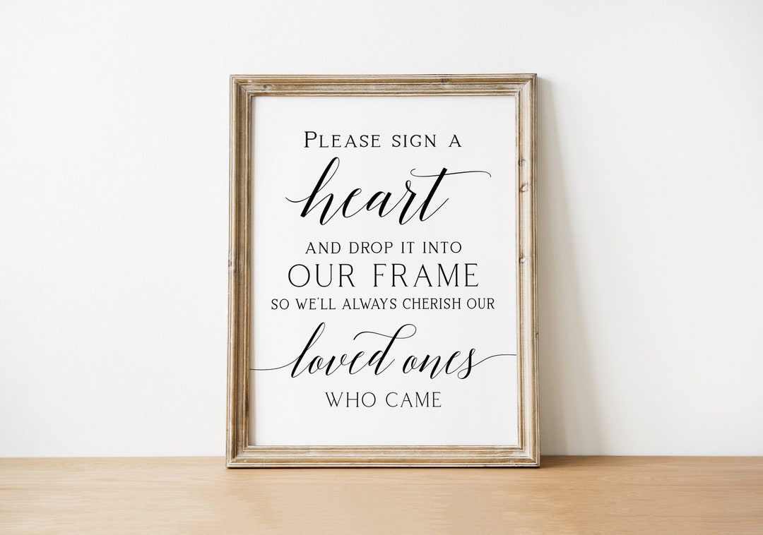 PRINTABLE Please Sign A Heart Wedding Reception Guestbook Wooden Heart ...
