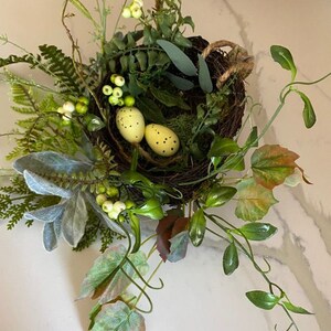 Bird Nest Wreath, Spring, Woodland Nest Wreath, Light and Airy,ferns ...