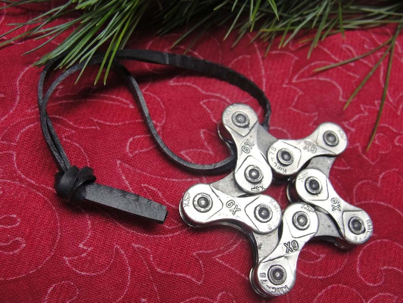Bicycle Chain Ornament: 5-point Star - Etsy