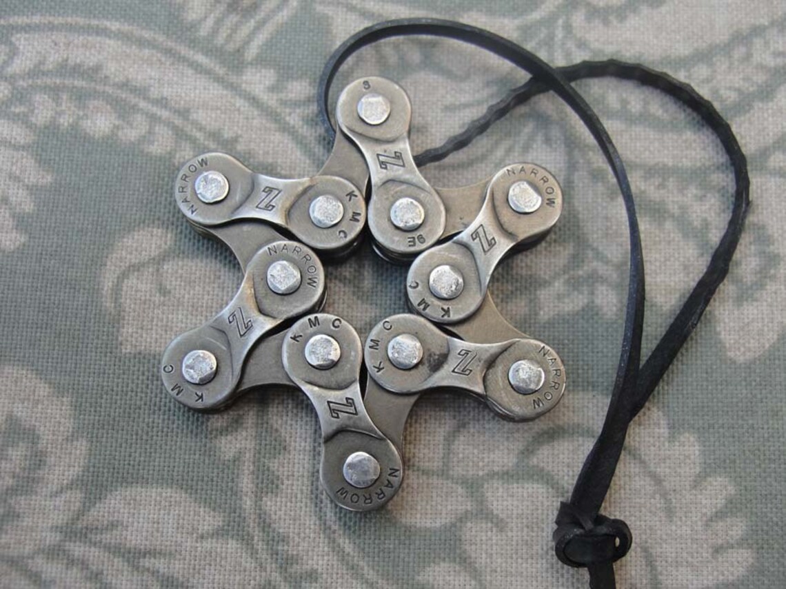 Bicycle Chain Ornament: Snowflake or Star of David - Etsy