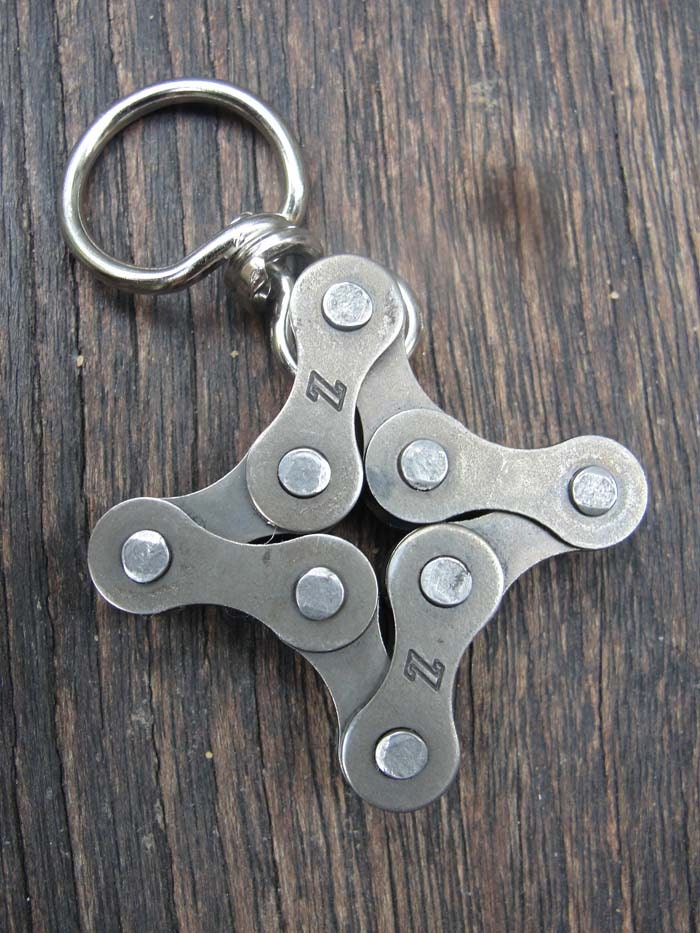 Bicycle Chain Keychain: 4-point Star (st. Brigid's Cross) - Etsy