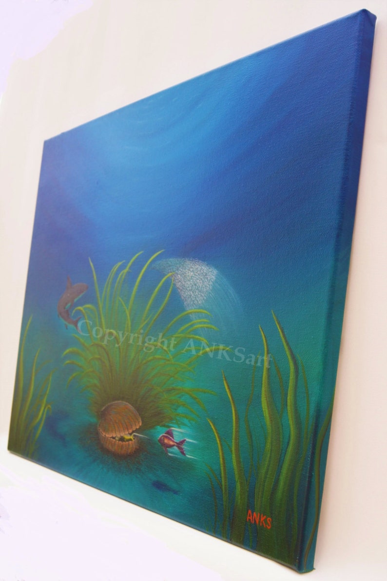 Predator Shark & Prey Fish Shell Underwater World Seaweed - Etsy