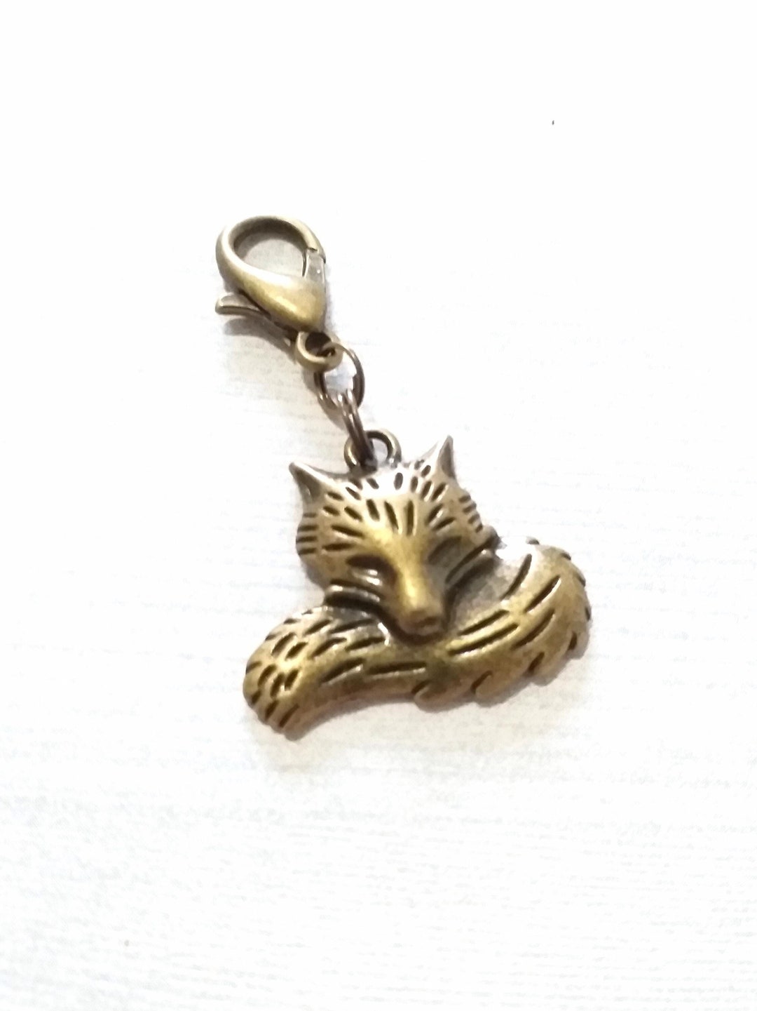 Fox Zipper Pull, Sleeping Fox Charm Keyring Clasp, Cute Fox Jewelry ...