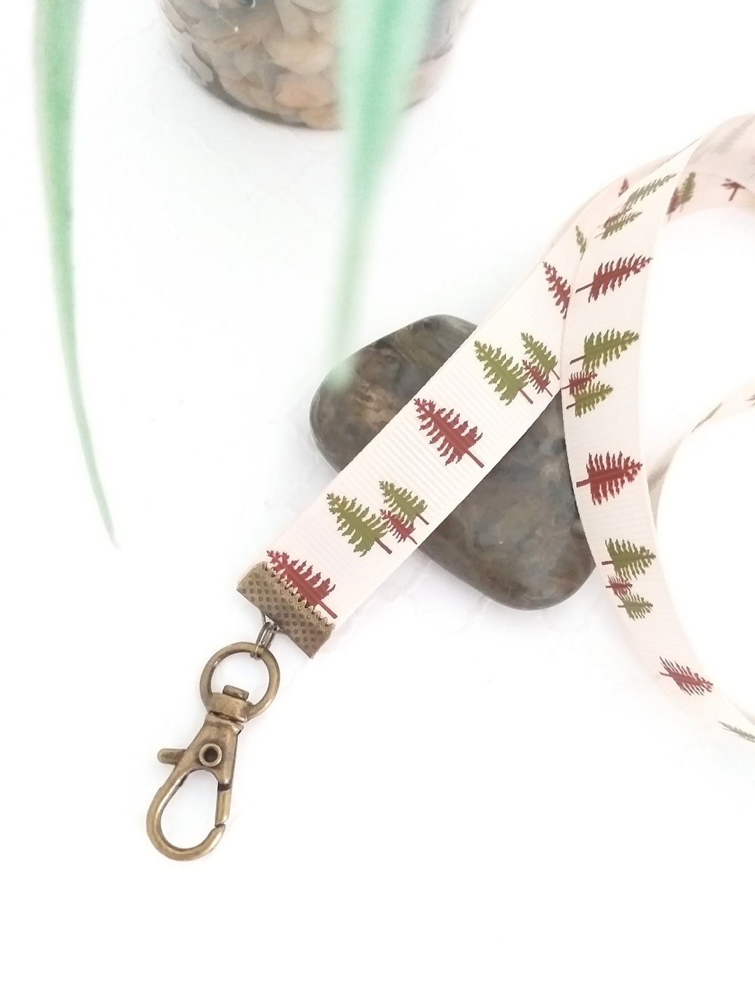 ID Badge Lanyard Clip, Lightweight Grosgrain Ribbon Key Holder Clasp ...