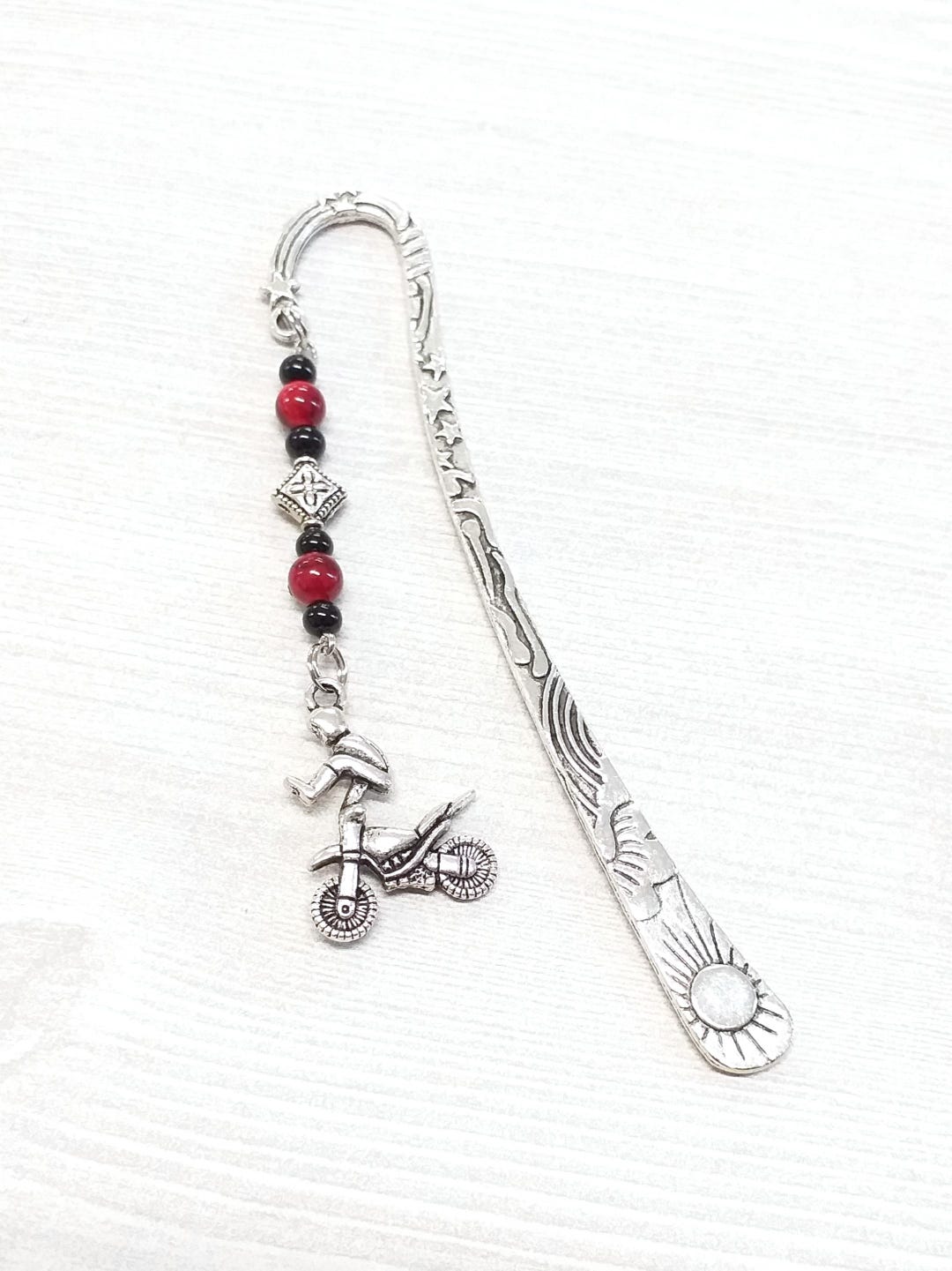 Motocross Charm Bookmark, Motorcycle Metal Hook Book Mark, Bike ...