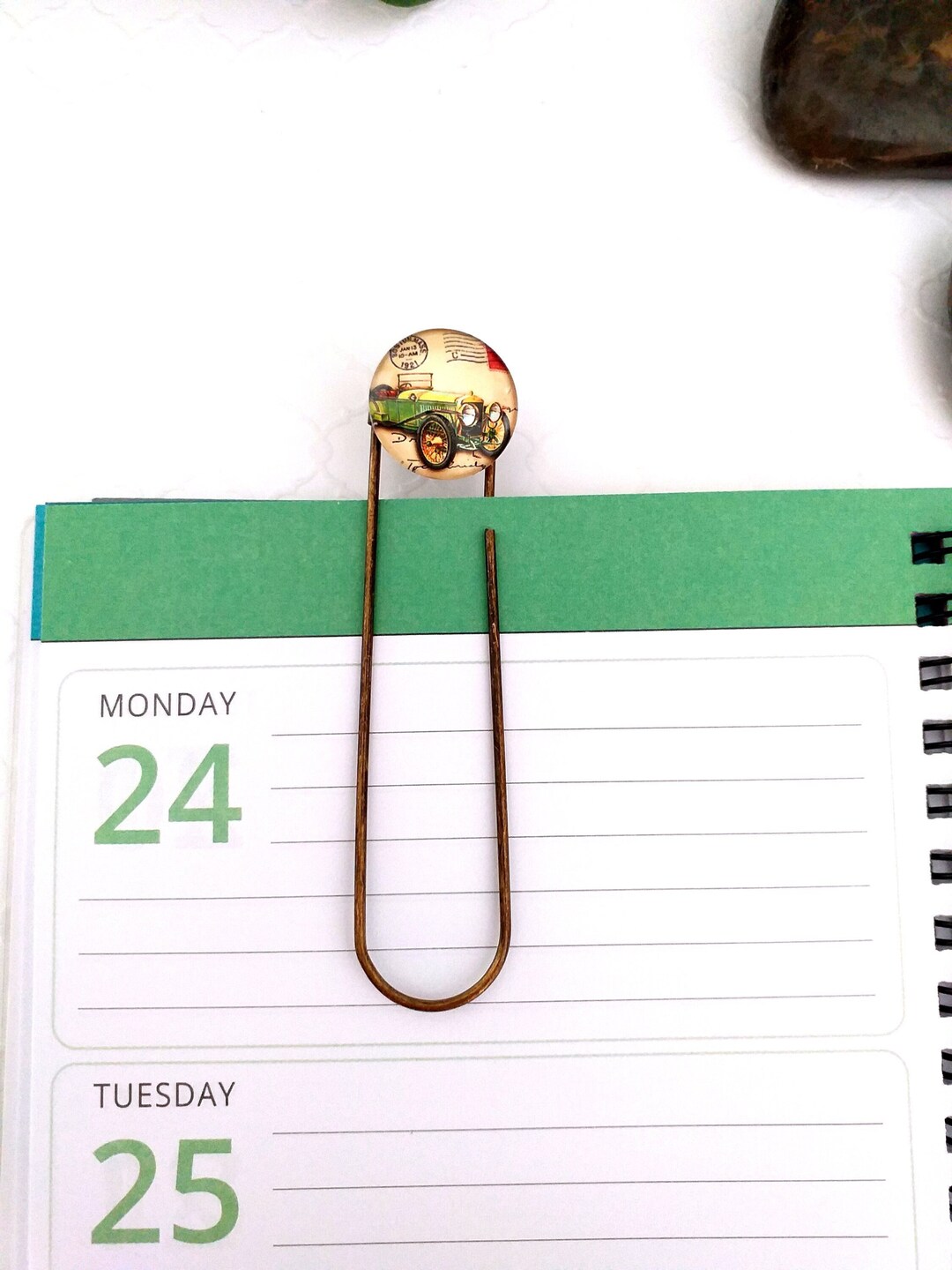 Large Vintage Car Paper Clip, Classic Auto Paperclip, Green Vehicle ...