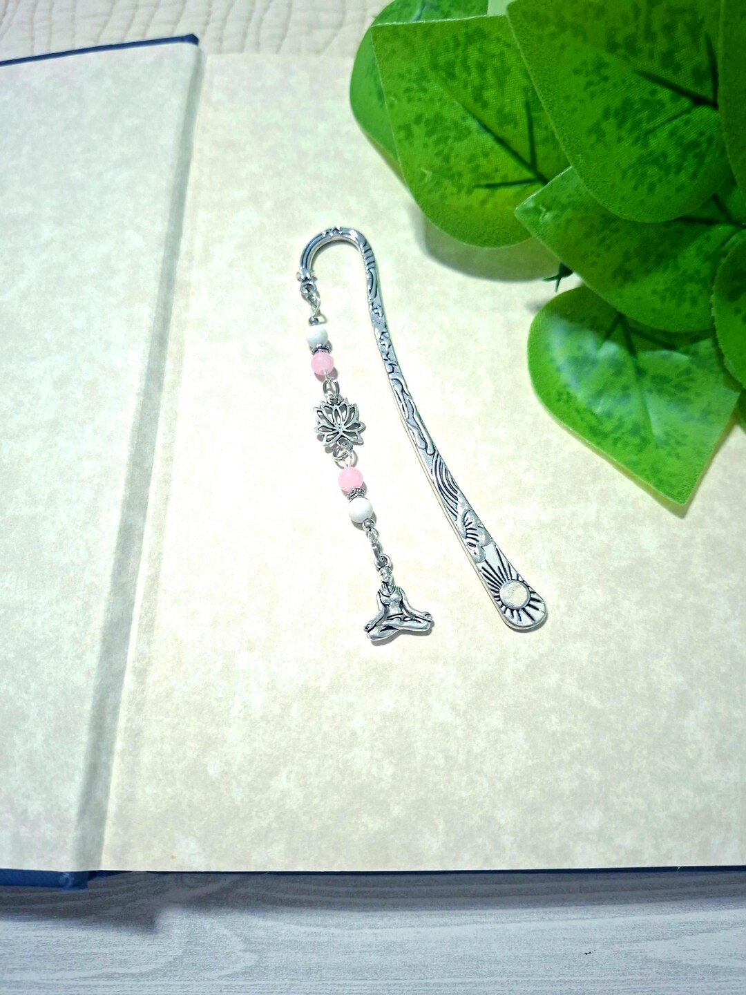 Yoga Bead Bookmark, Lotus Flower Spiritual Inspirational Meditation ...