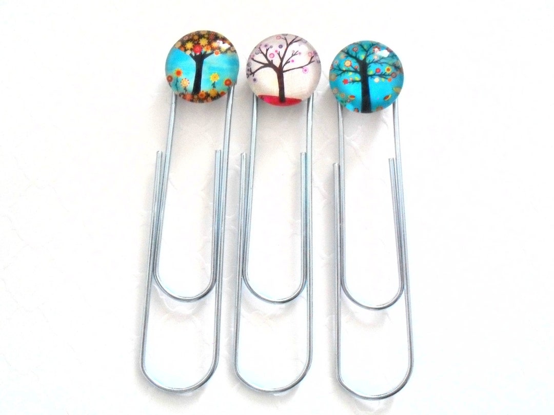Trees Planner Clips in Set of 3, Large Paperclips With Colorful ...