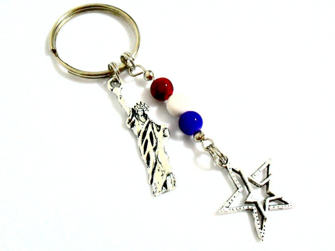 Patriotic Keychain, Statue of Liberty Key Chain, New York City Key Ring ...