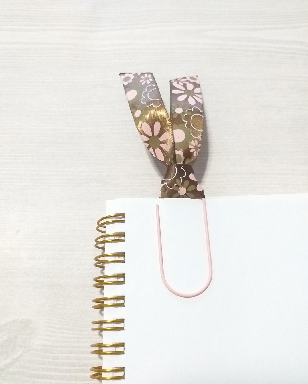 Flower Ribbon Paperclip, Pink Floral Wide Paper Clip, Bow Metal ...