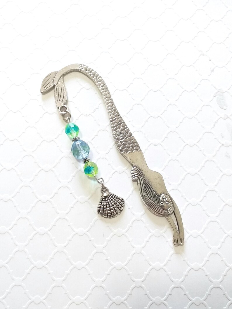 Beach Seashell Bookmark, Mermaid Metal Book Hook With Sea Blue and ...