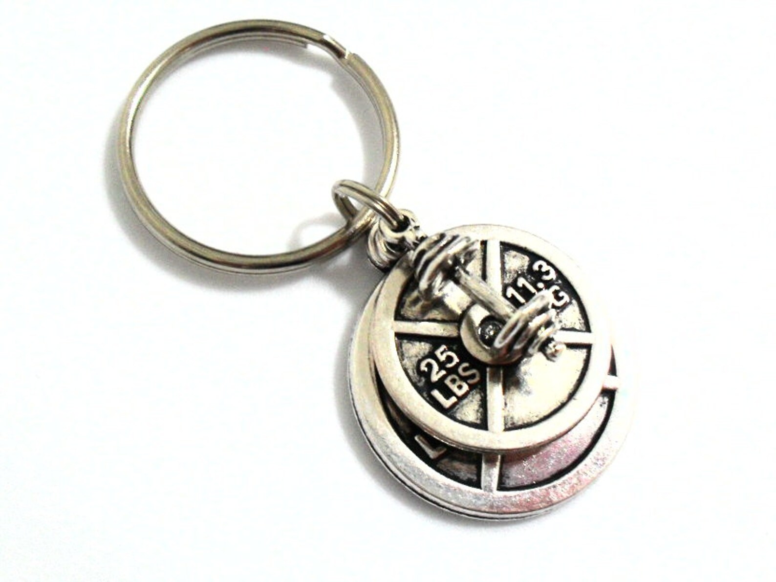Weight Lifting Keychain Barbell Key Chain Weight Plate Charm - Etsy