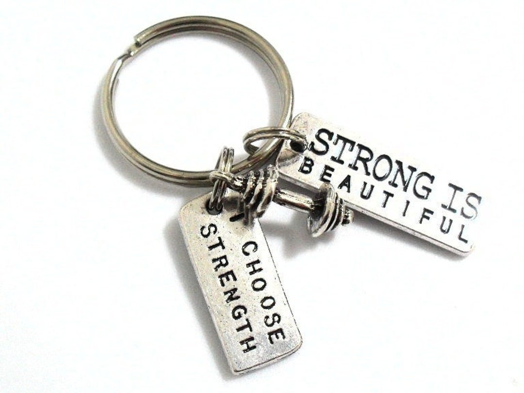 Dumbbell Keychain, Bodybuilder Key Chain, Gym Bag Accessory, Personal ...