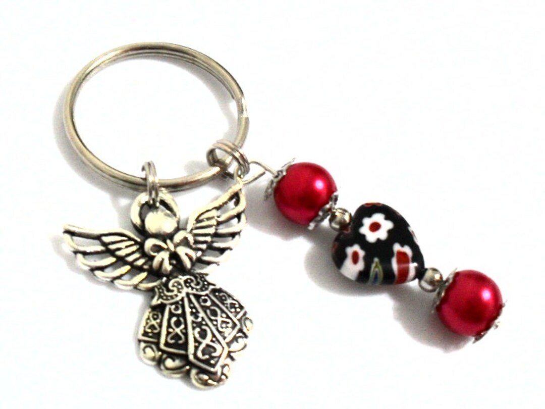 Angel Charm Keychain, Guardian Angel Key Protection Car Accessory ...