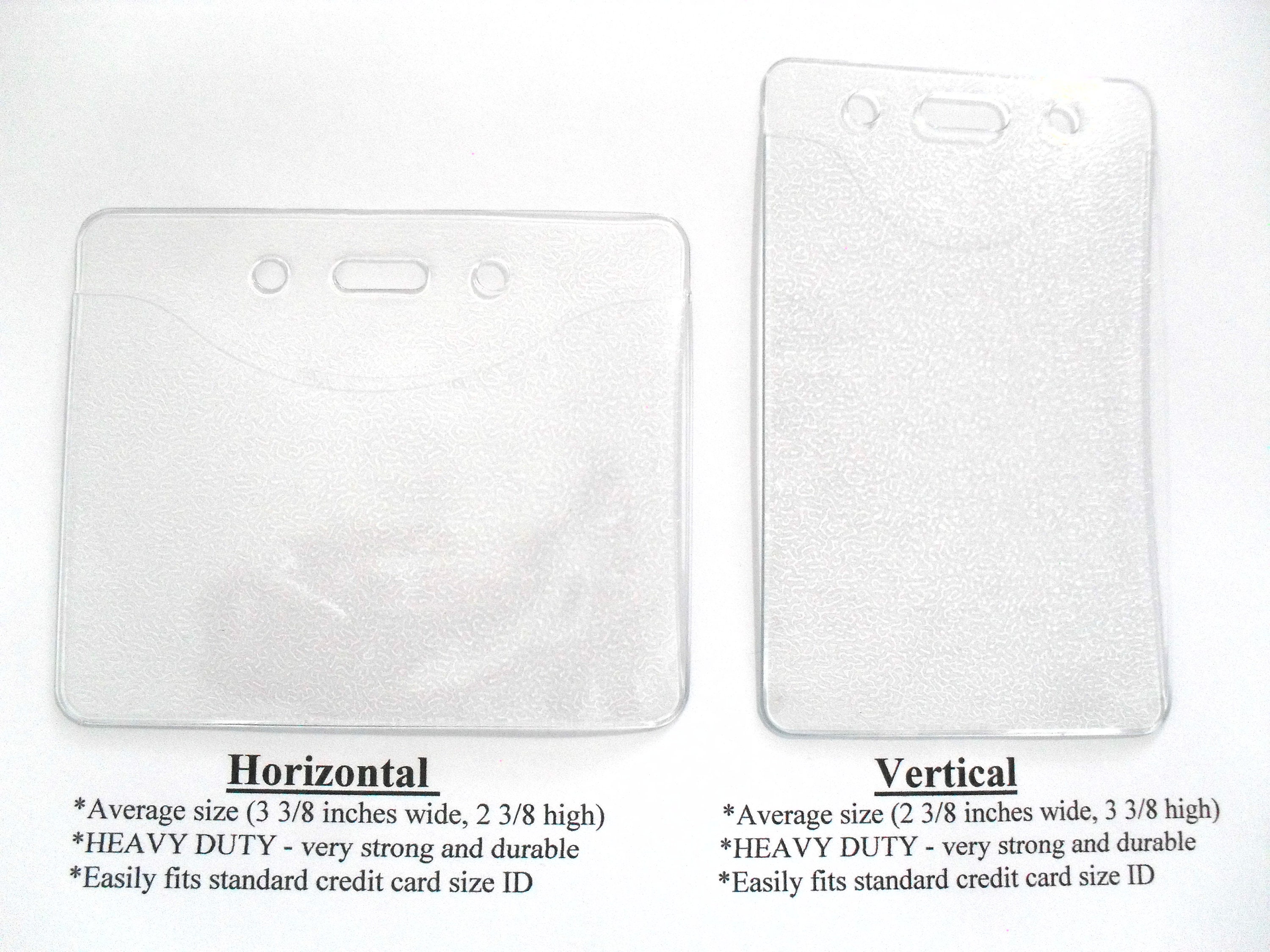 HEAVY DUTY Clear ID Lanyard Holders, Plastic Id Tag Holders, Horizontal ...