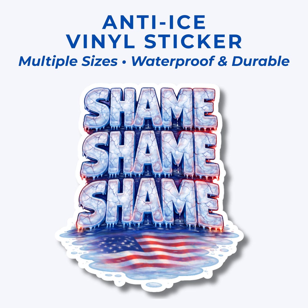 Shame on ICE Vinyl Sticker | Political Protest Art - Etsy