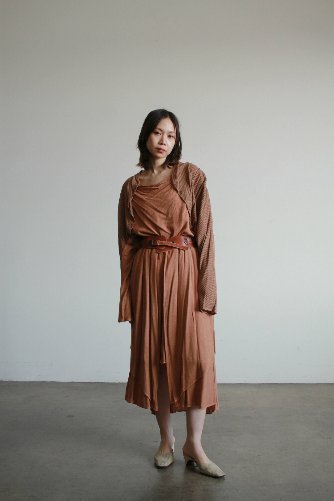 1970s Laise Adzer Clay Cotton Knit Skirt Set - Etsy