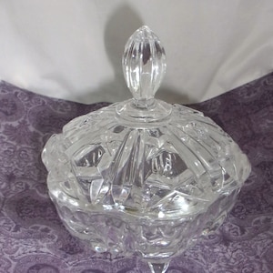 Vintage Pineapple Cut Glass Candy Dish, Footed Dish With Lid 5.25" T ...