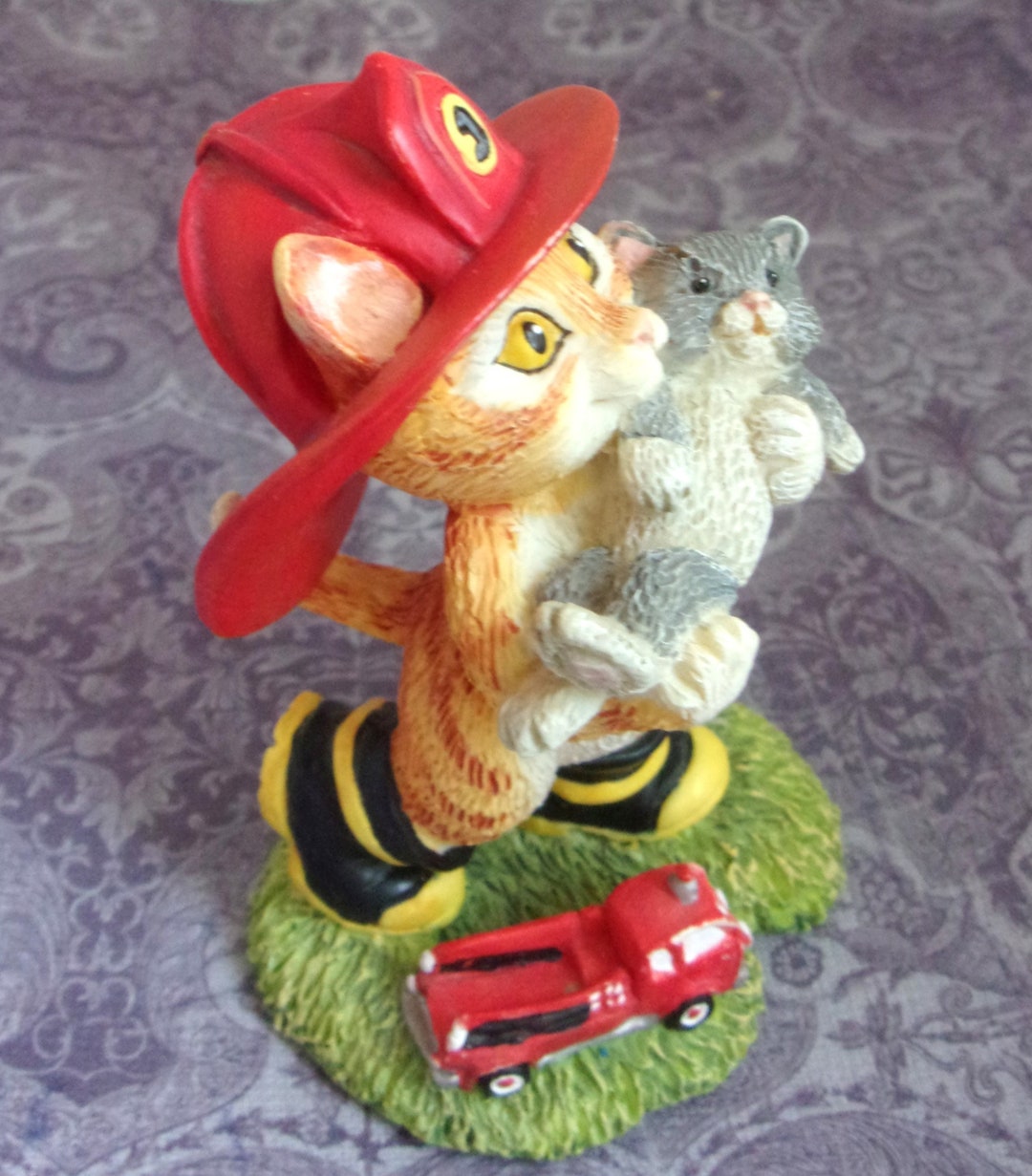 Kitty to the Rescue Figurine, Cat Fireman-copy Cats Hamilton Collection ...