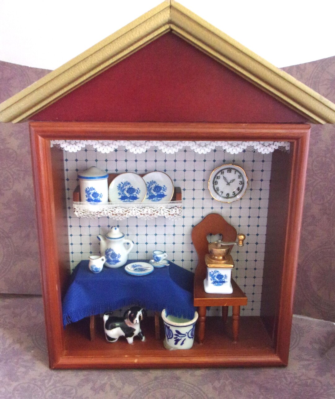 Vintage Reutter Porcelain Shadow Box: German Tea Room Wall Decor 8" H ...