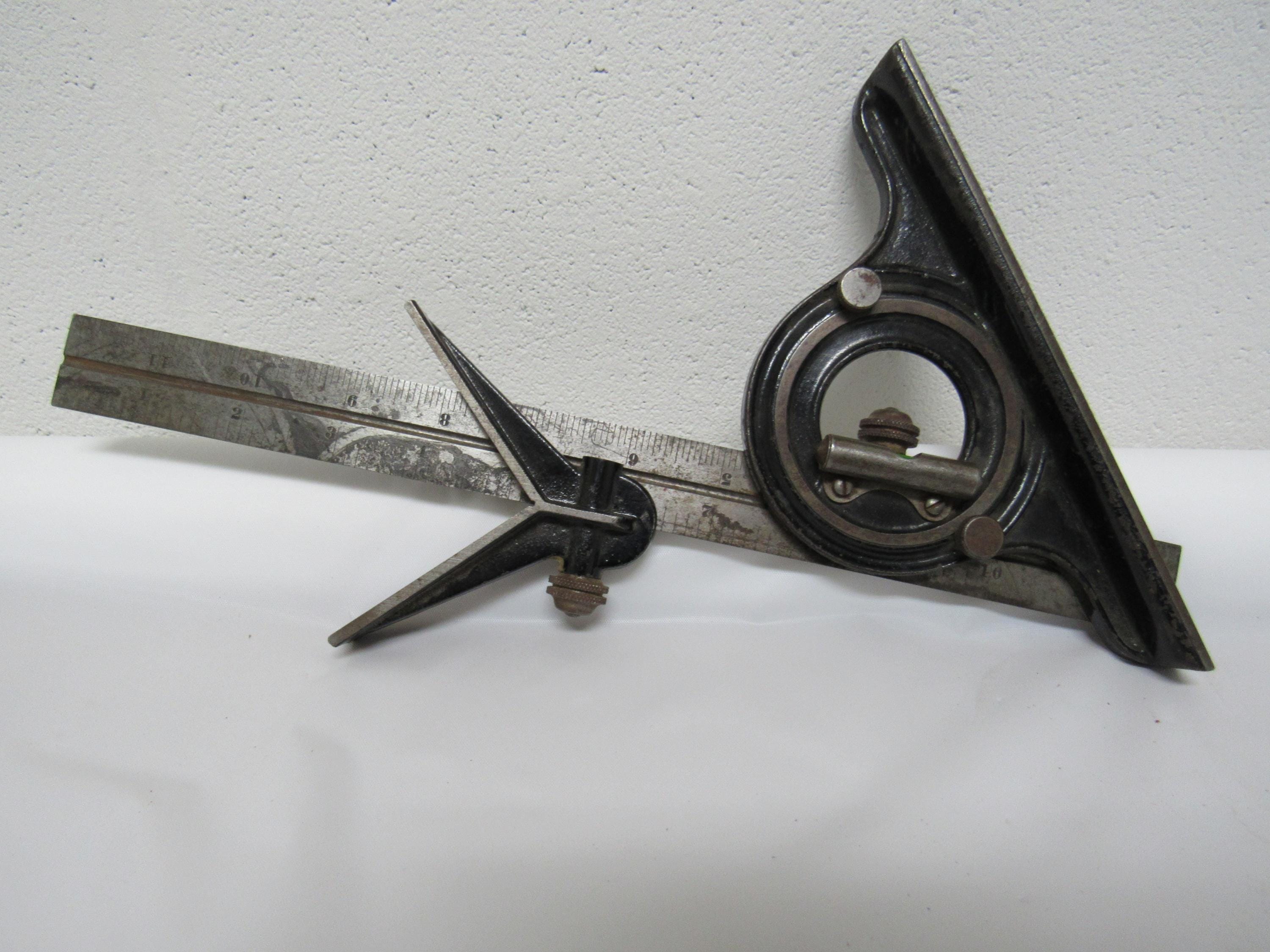 UNION Tool Co Vintage Machinists 12in Rule and Combination Square ...
