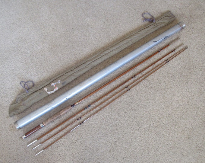 Montague Clipper 9ft 8 1/8 Inches Split Bamboo Fly Rod WITH 2 TIPS, 4 ...
