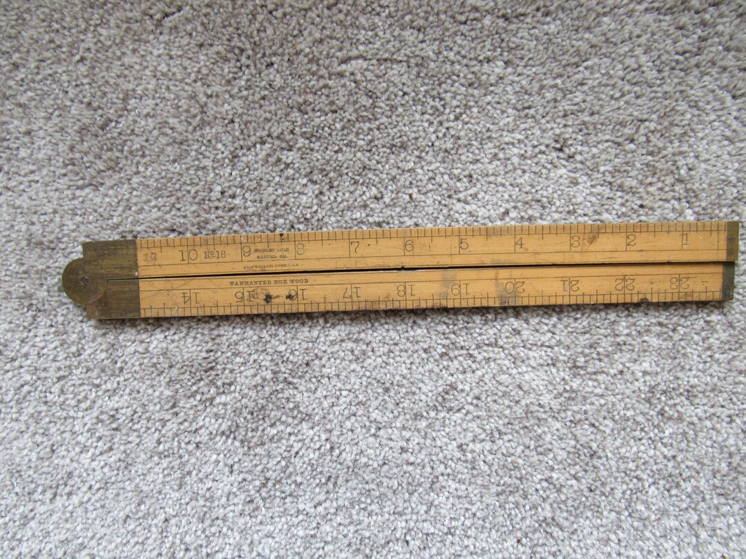 Stanley #18 Boxwood & Brass Ruler. - Etsy