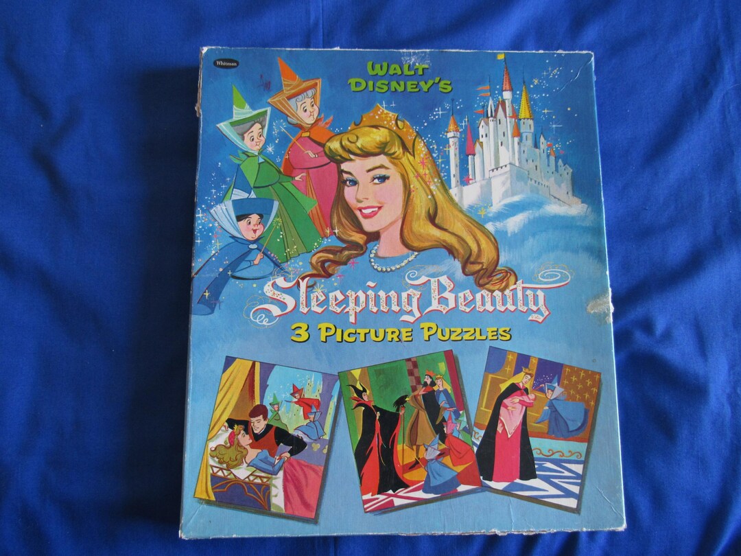 3 Sleeping Beauty Puzzles #4602:59 Whitman - Etsy