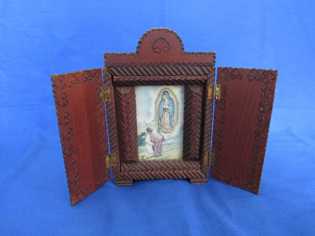 Grotto Virgin Mary Small Hand Carved Wooden Vintage - Etsy