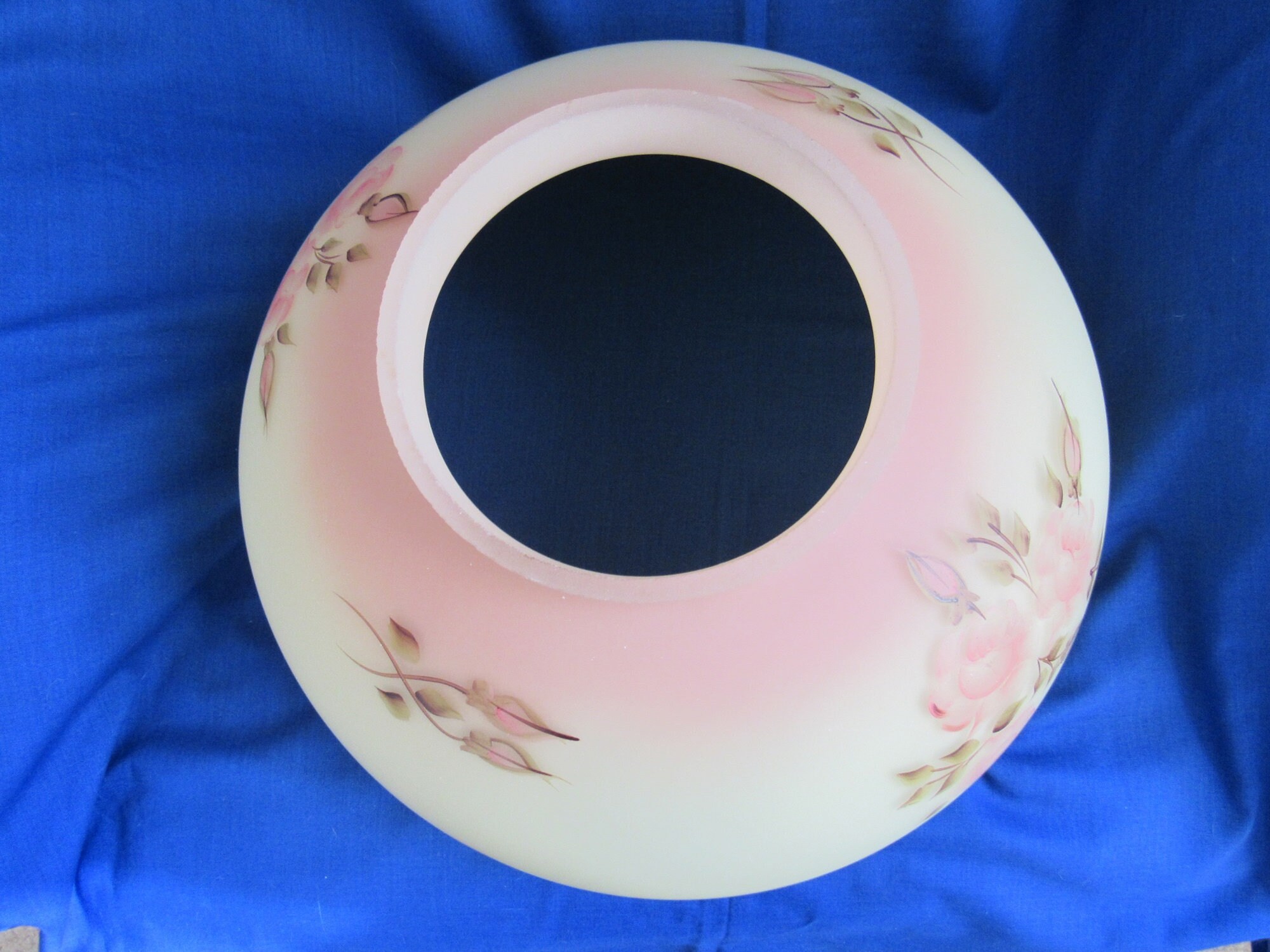 Dome Shade Fenton Burmese 13 3/4 Library Parlor Lamp Roses - Etsy