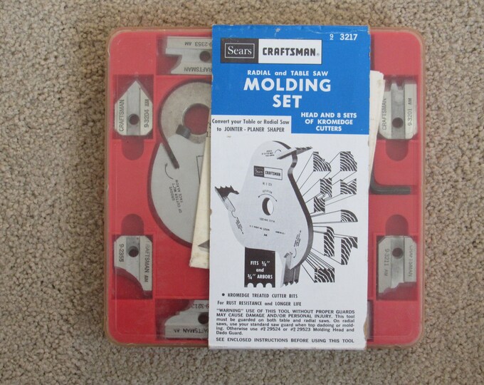 Sears Craftsman 9-3217 Molding Head Cutter Set 24 Blades Triple Heads ...