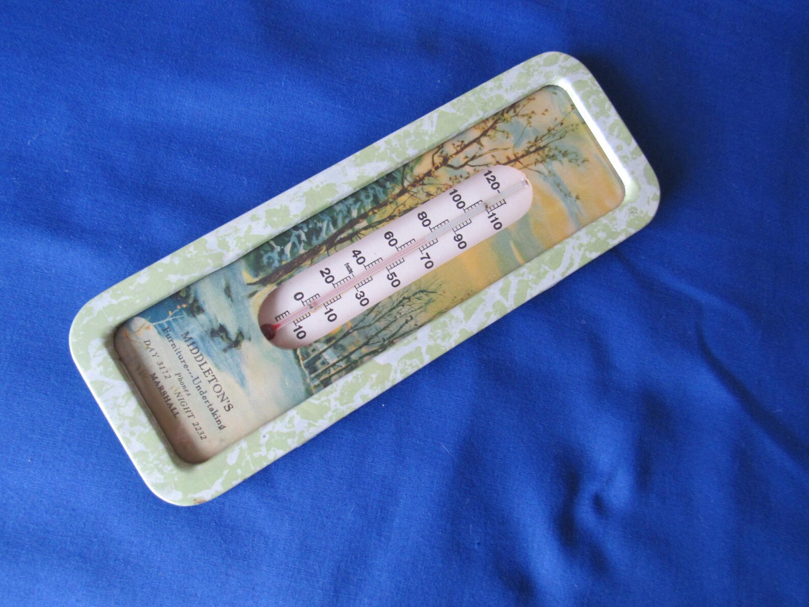 Marshall MN Advertising Thermometer Metal 1930's Marshall MN Middleton ...