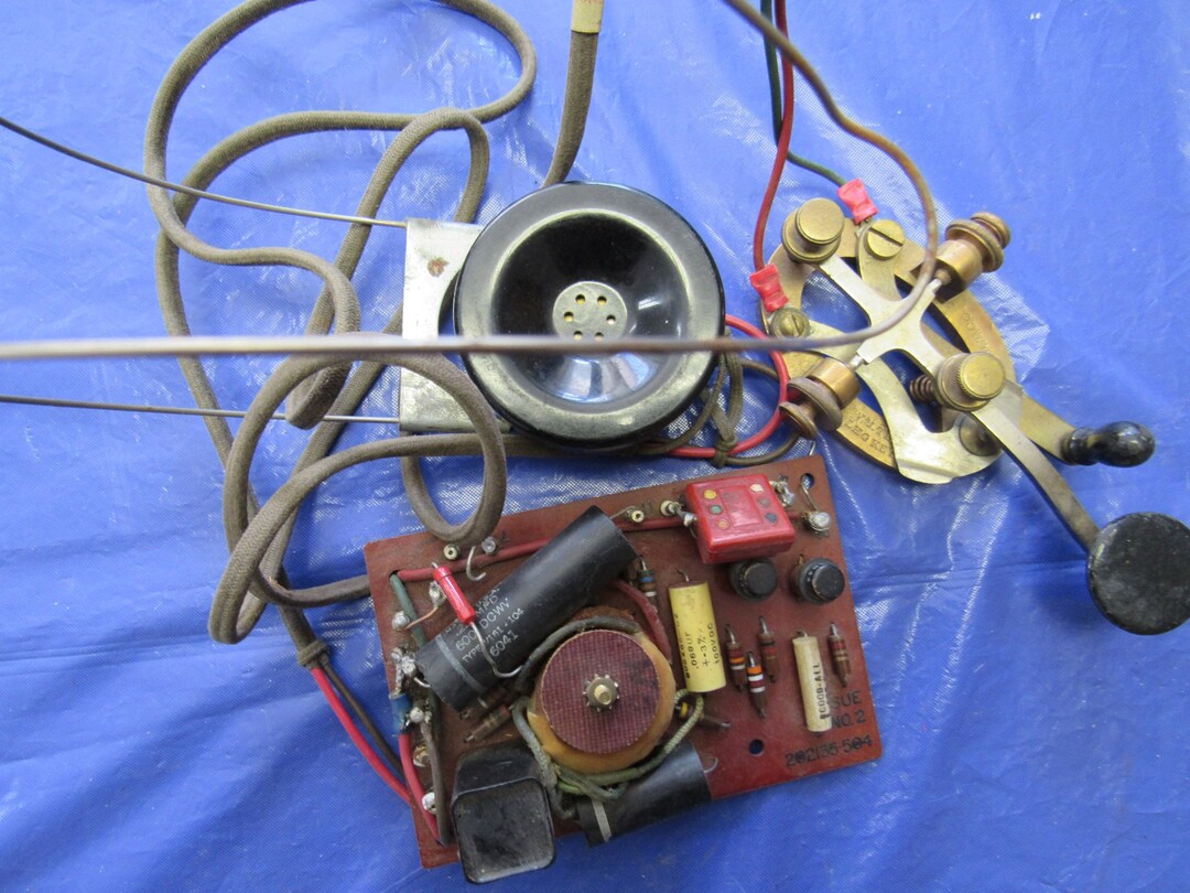 Vintage Brass Telegraph Key, Sounder, Western Electric Headphone ...