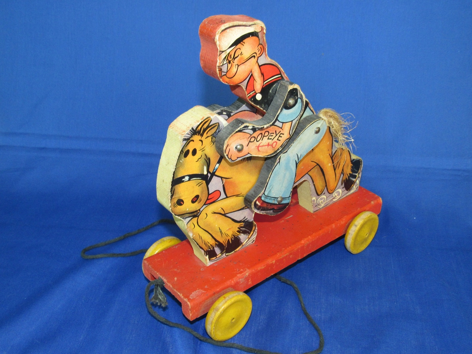 FISHER PRICE POPEYE on Horse C. 1937 Pull Toy Cowboy 705 Spark Plug - Etsy