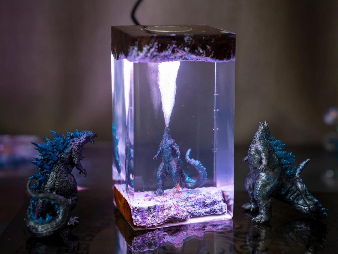 G.ODZ.ILLA Monster Night Light Atomic Breath Resin Lamp God.zilla ...