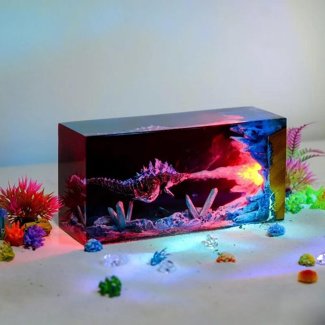 G.ODZ.ILLA Monster Night Light Atomic Breath Resin Lamp God.zilla ...