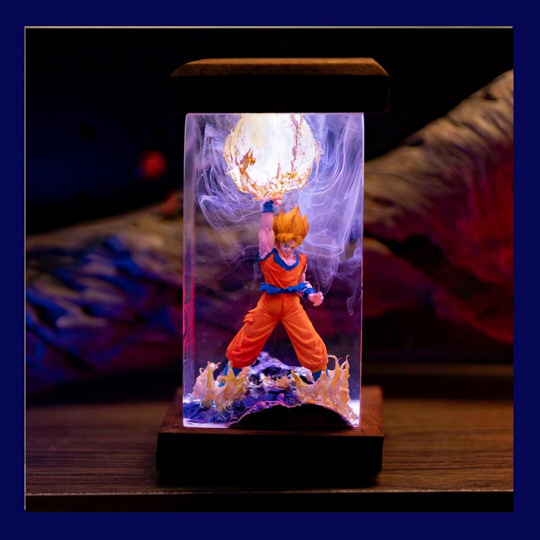 Super Saiyan Goku Resin Lamp, LED Anime Night Light, Premium ...
